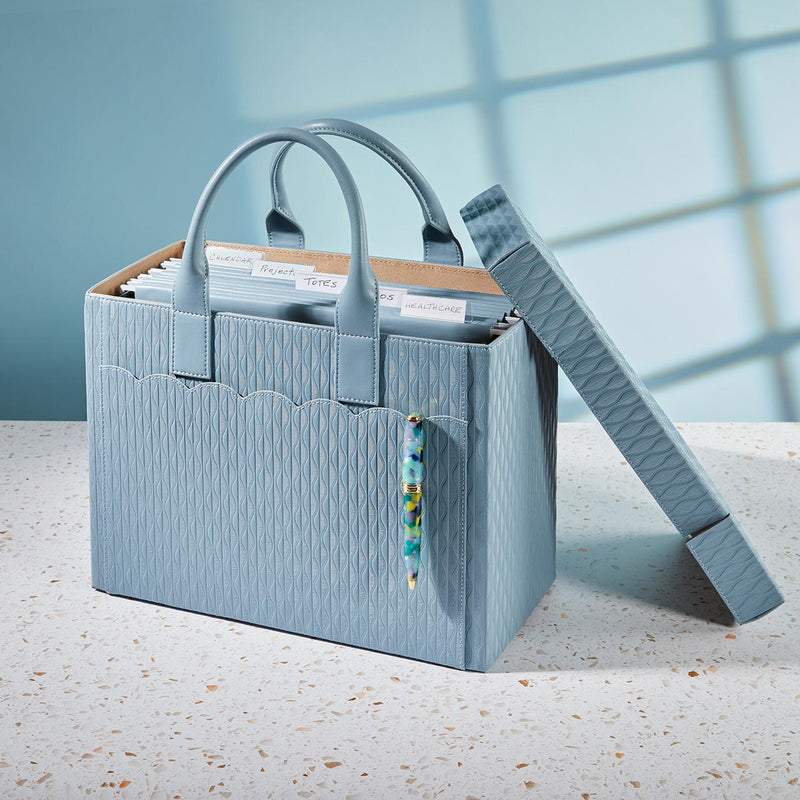LevTex Scalloped File Tote and Lid