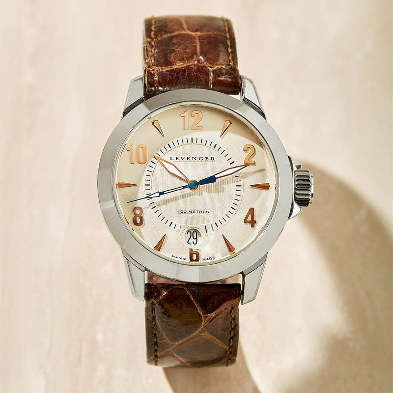 Levenger Croc Leather Men’s Watch
