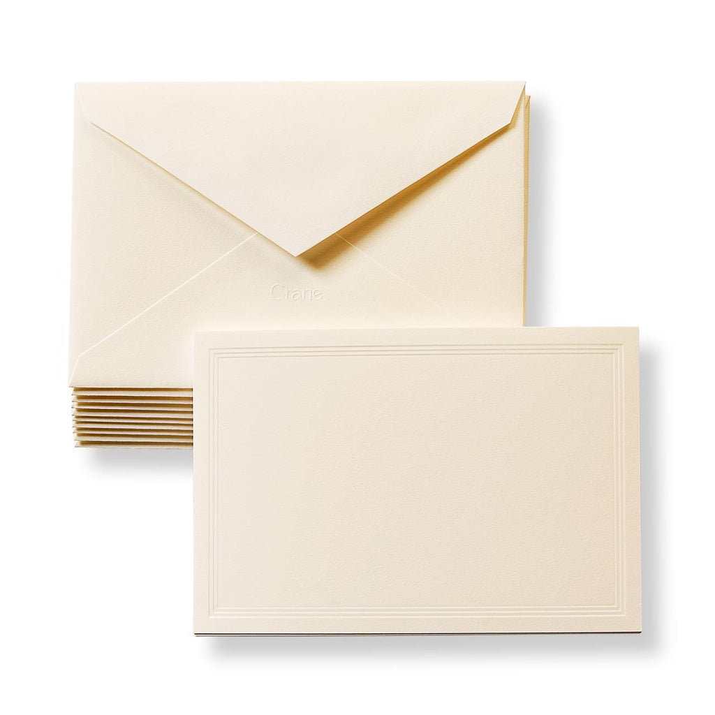 Crane Triple-Debossed Correspondence Cards and Envelopes (set of 10)