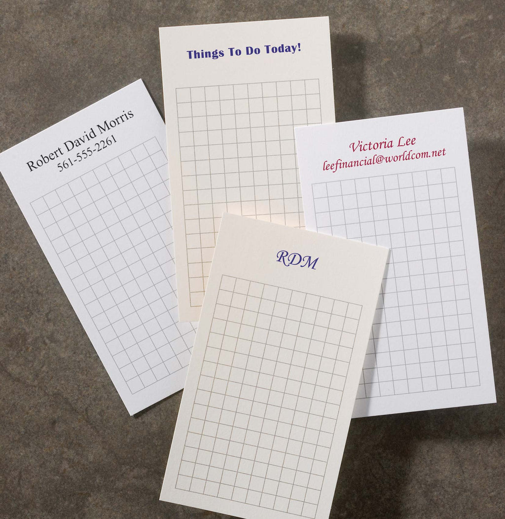 250 Personalized Wallet Cards, Vertical Grid