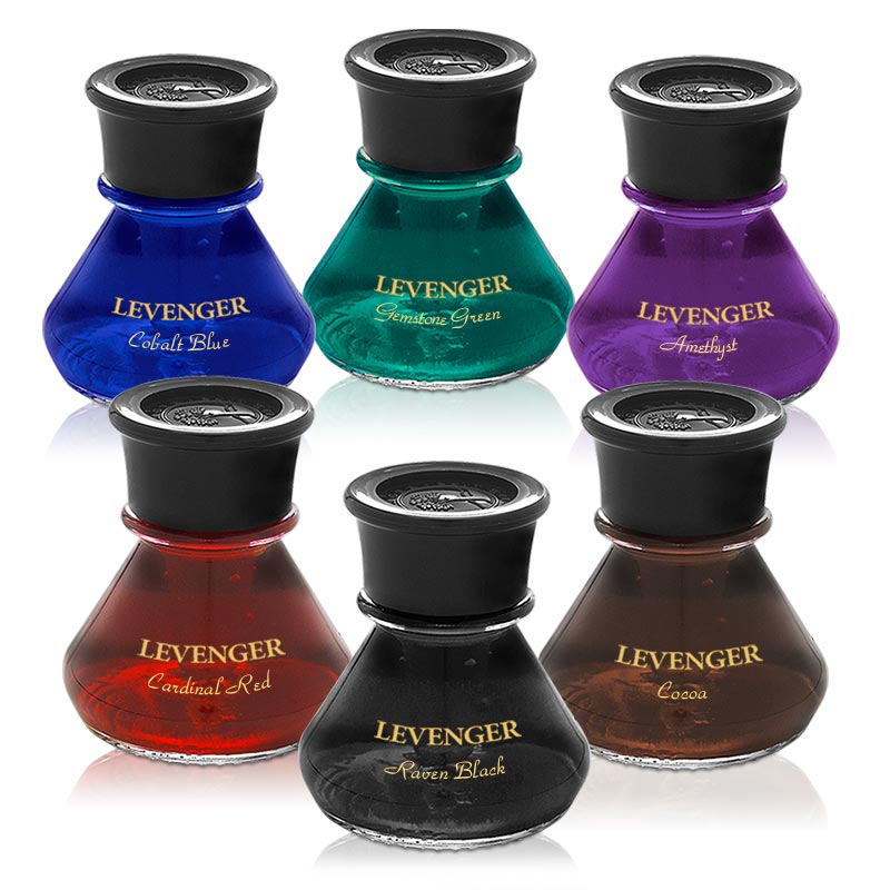 Levenger Bottled Ink Classic Six-Pack | Premium Fountain Pen Inks